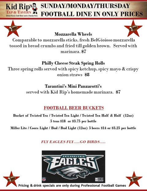 Menu | Kid Rip's Tap & Tavern